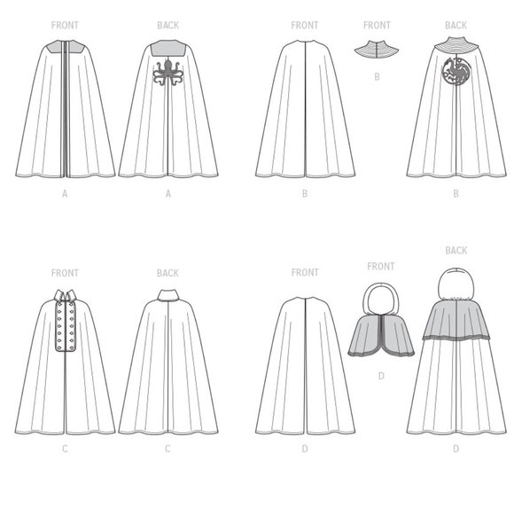 McCalls Patterns | Office | Mccalls Womens And Misses Costume Capes Pattern M8335 New Uncut ...